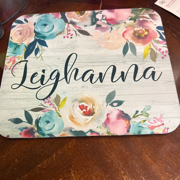 Custom Mousepad Floral Mousepad Monogram Mouse Pad Office Decor ...