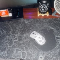 Moon Topographic Map Desk Mat, Large Gaming Mousepad, Black Desk Pad ...