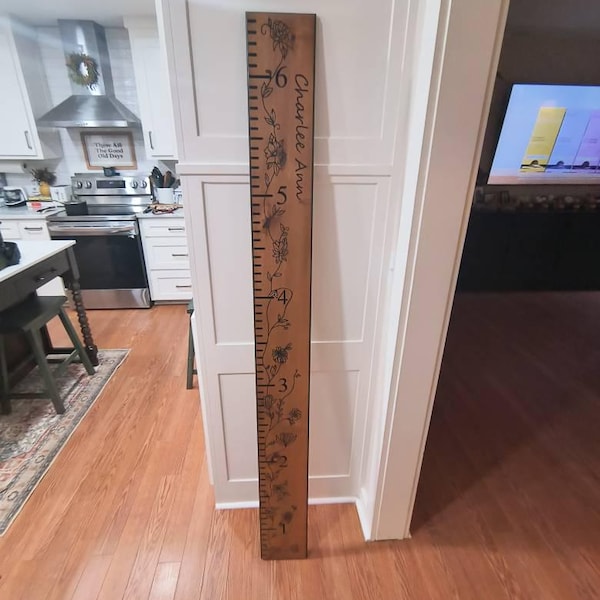 Engraved Growth Chart Family Ruler Hardwood Height Chart, Growth Ruler ...