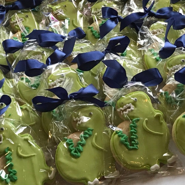 Dinosaur T-rex Cookies (4" Size, Bowed) - Next Ship Date is 4/24 or for ...