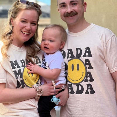 Yellow Smiley Face Dada SVG, Groovy Dada Tee, Digital Dada Design, Mom ...