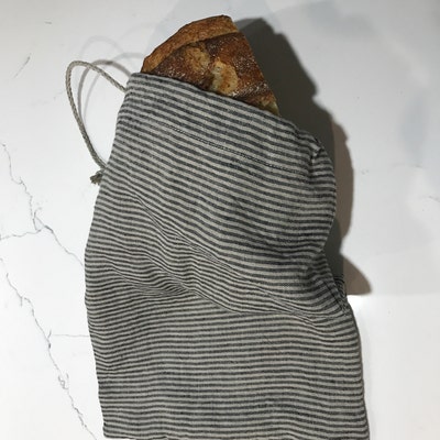 Linen Bread Bag, Natural Pure Linen Bread Loaf Bag With Handmade Flax ...