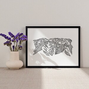 Wasatch Front, Wasatch, Utah, Art Print, Mountain Art, Mountain, Simple ...