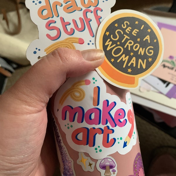 Large Vinyl Sticker, I Am an Artist, I Draw Stuff, I Am an Author, Clay ...