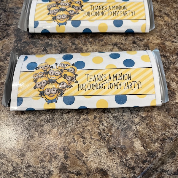 4" Personalized Printable Minion Thank You Tags,birthday Gift Tags ...