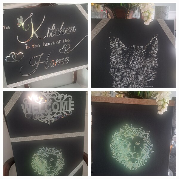 Clear Cat Rhinestone Iron-on Heat Transfer Design , Iron on Crystal Cat ...