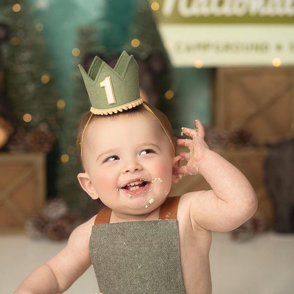 Linen Birthday Party Hat, Birthday Party Hat, Gender Neutral First ...