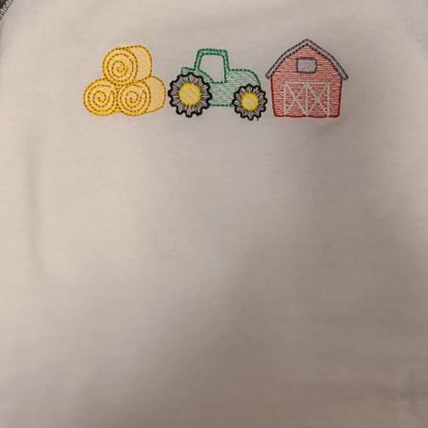Farm Trio, Sketch Embroidery Design, Machine Embroidery, Instant ...