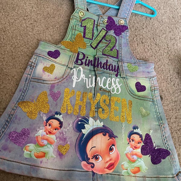 Baby Tiana Denim Birthday Set, Tiana Converse Shoes, Birthday Outfit ...
