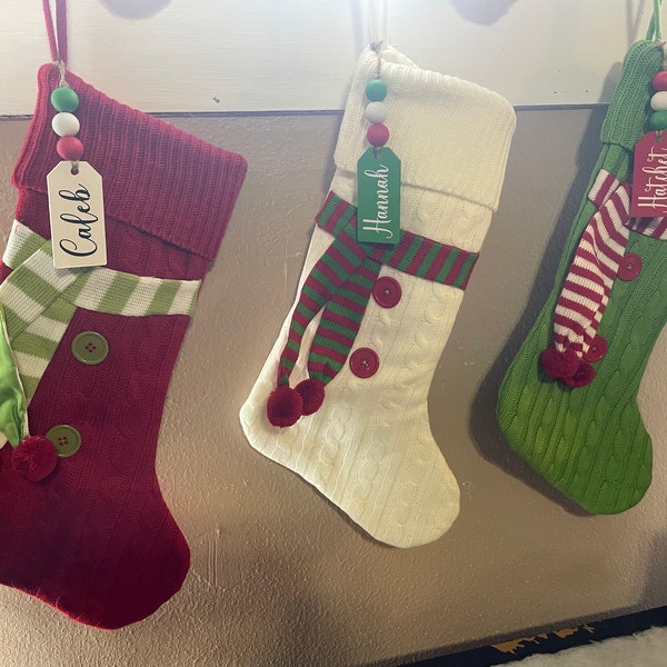 Stocking Tag, Personalized Wood Tag, Christmas Stocking Tag ...