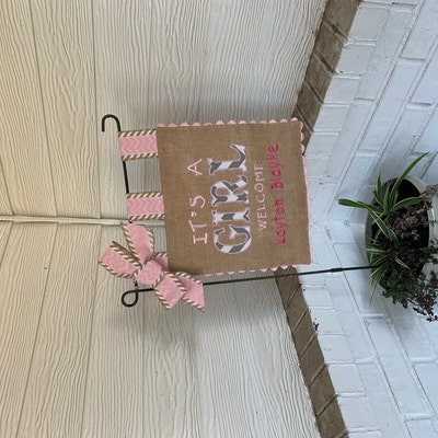 Burlap Garden Flag Dressage Horse Welcome Flag Matching Chevron Tabs ...