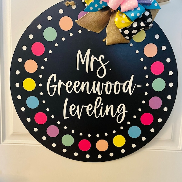 Teacher Door Hanger - Classroom Door Decor - Teacher Name Sign ...