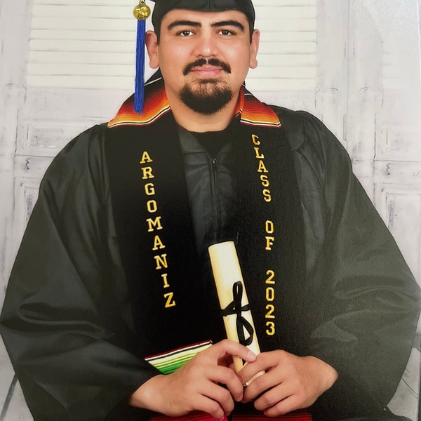 Mexican Graduation Sash Stole Class of 2025, First Generation. Black ...