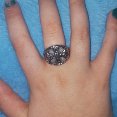 Knights Templar Ring/ Templar Cross Ring/ Black Stainless Steel Ring ...