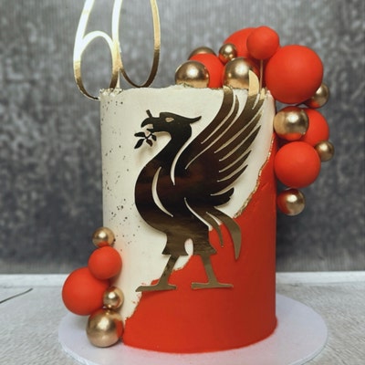 Liverbird Cake Charm and Age, Gold Mirror Age and Liverbird Topper ...