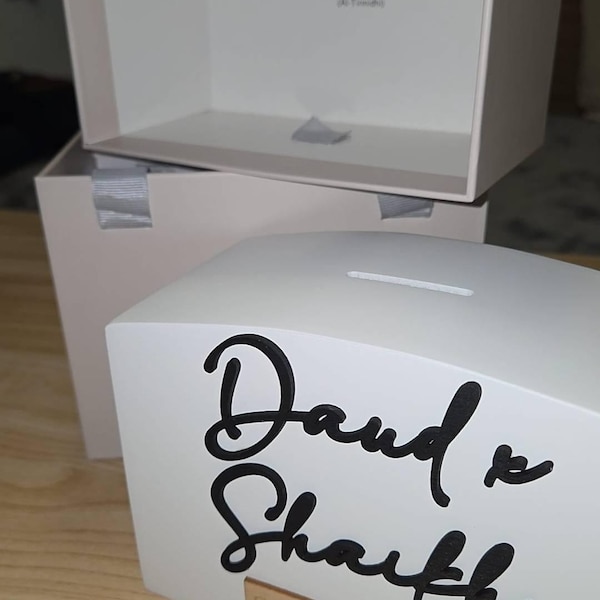 Personalised Curved Sadaqah Box, Luxury Money Box, Islamic Gift, Nikkah ...