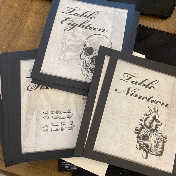 Halloween Monsters Table Number for Gothic Horror Themed Weddings or ...