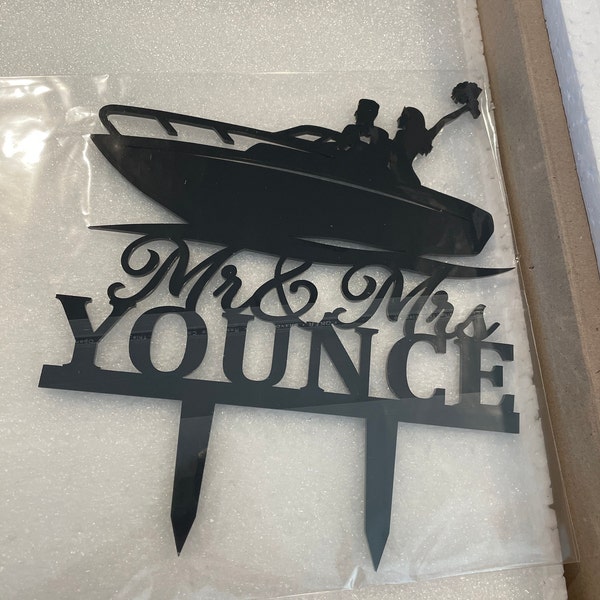 Driving Boat Cake Topper, Nautical Wedding Cake Toppers, Speed Boat ...