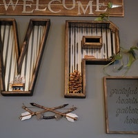 Large Metal Letters, 3D Rustic, Chunky Thick Metal Initials, Stained or ...