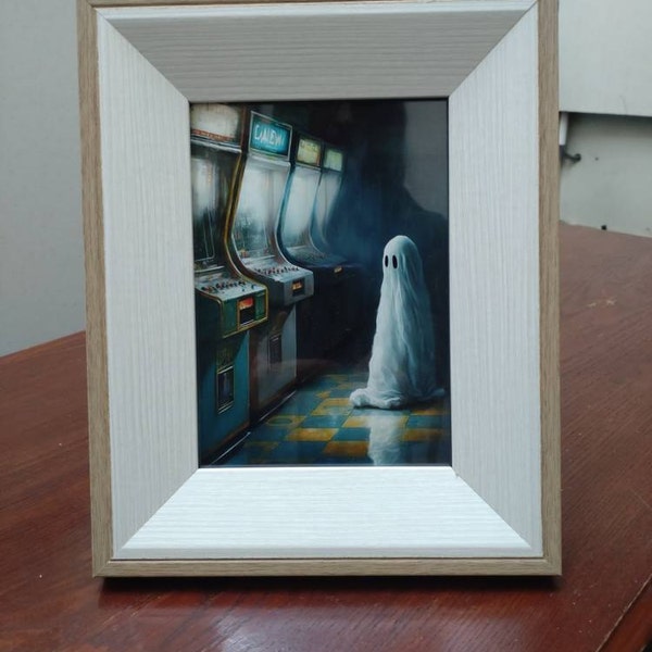 Ghost in an Abandoned Arcade, Nostalgia Poster, Art Poster Print, Dark ...
