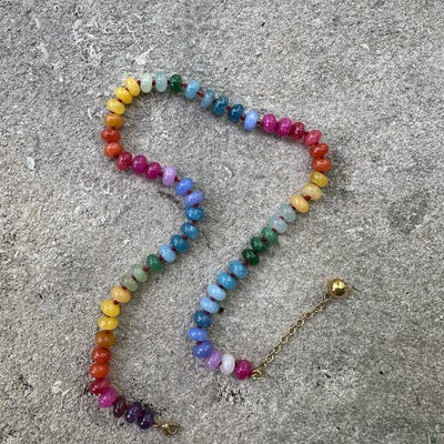 Beautiful Candy Color Quartz Smooth Rondelle Beads Necklace, AAA 7-8mm ...