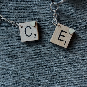 Scrabble Tile Keyring With Tiny Heart on the Front Personalised Initial ...