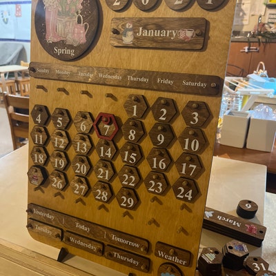 Wooden Perpetual Calendar for Kids,montessori Classroom, Homeschool ...
