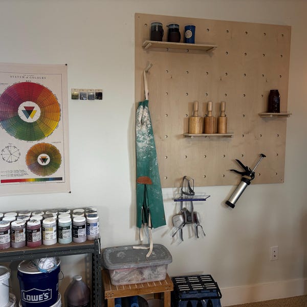 Modern Wooden Pegboard Wall Display for Home Organization and Retail ...