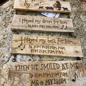 Handmade Little Drummer Boy Decor, Rustic Christmas Song Wall Hanging ...