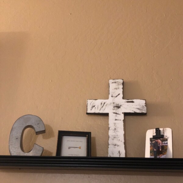 Distressed Rustic Cross / Distressed Cross Wall Sign / Cross Shelf Sign ...