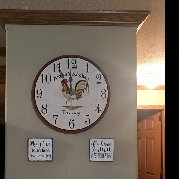 Personalized Rooster Clock - Etsy