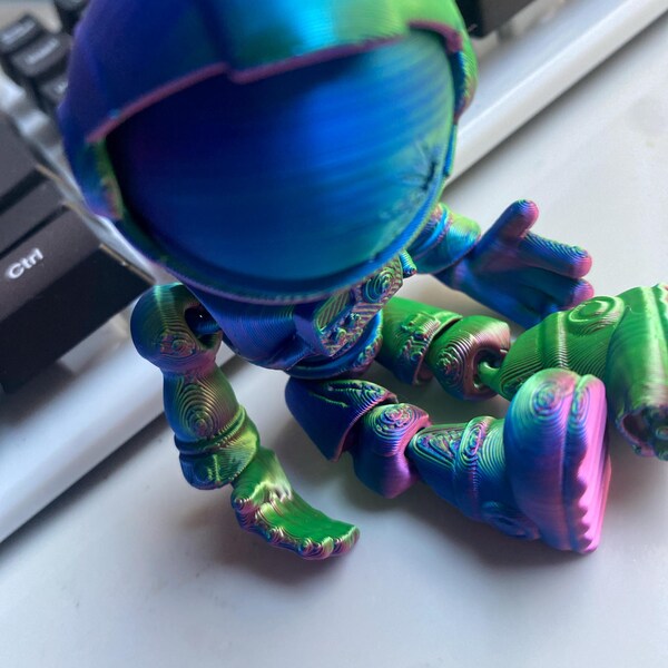 Flexi 3D Printed Astronaut Skeleton | Rainbow Colors | Fun Fidget Toy ...
