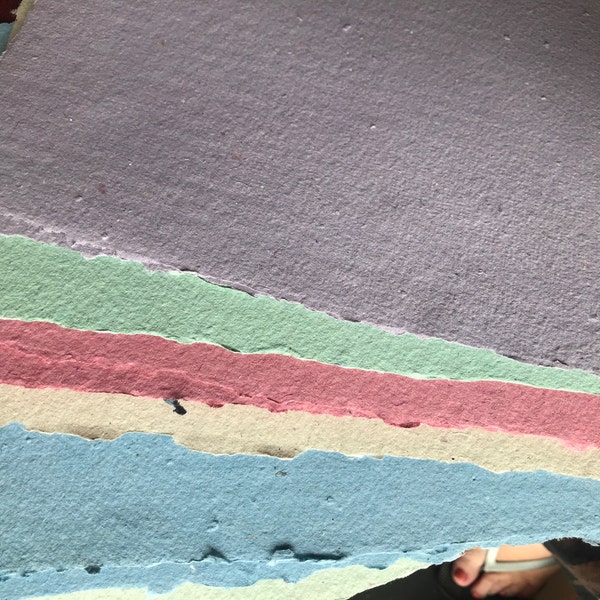 10 Assorted Sheets of Handmade Recycled Paper, Eco Friendly, Textured ...