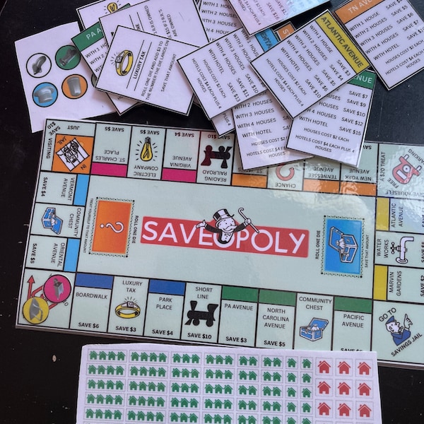 Saveopoly Savings Challenge | Saveopoly Tracker | A6 Savings Challenge ...