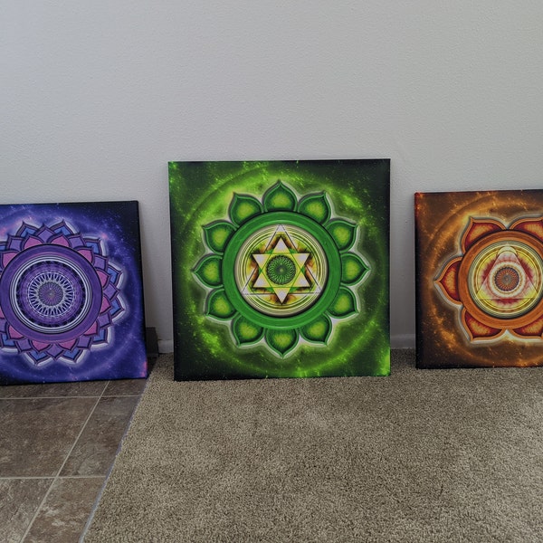 Green Heart Chakra Mandala Symbol Energy Modern Design Home Decor ...