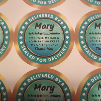 Uber Eats Delivery Stickers for Gig Workers. Custom Personalized Uber ...