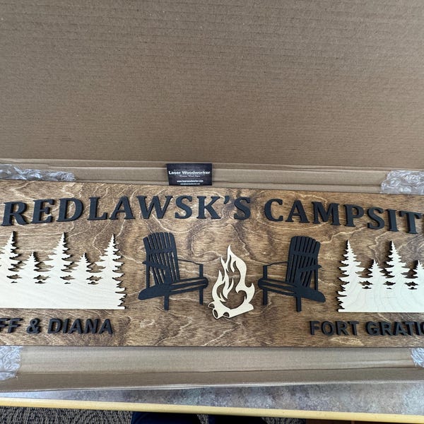 Personalized Wood Campfire Sign | Custom Camping Gifts | Cabin Decor ...