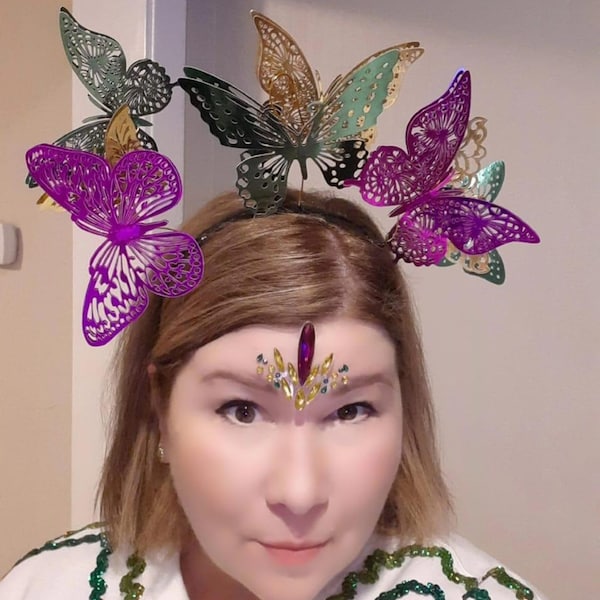 Mardi Gras Butterfly Headband - New Orleans Carnival Crown - Fat ...