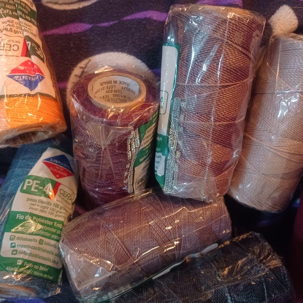 8 Linhasita Waxed Polyester Spool Package Deal/ Cords/ Strings/ Macrame ...