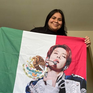 Enhypen Jake Wearing Hoodie Flag Banner, Enhypen Jake American Tapestry ...