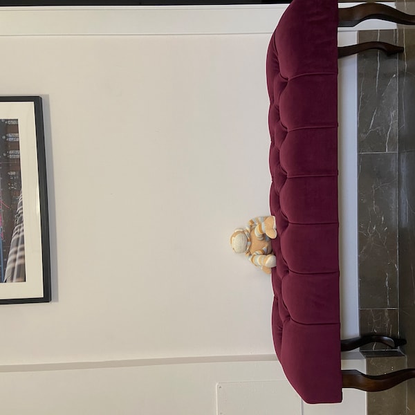 Chesterfield Maroon Seat,hallway Bench, Shoe Ottoman, Deep Chesterfiled ...