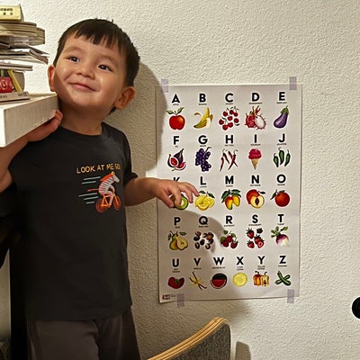 Food Alphabet Poster and Flashcards Educational Posters Printable ...