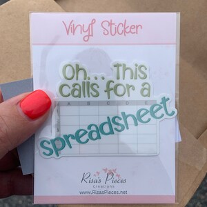 Spreadsheet Sticker for Coworker, Funny Office Sticker, Gift for ...