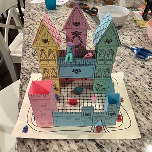 SALE Printable Kit Coloring 3D Paper Swimming Pool Toy, Paper Kids ...