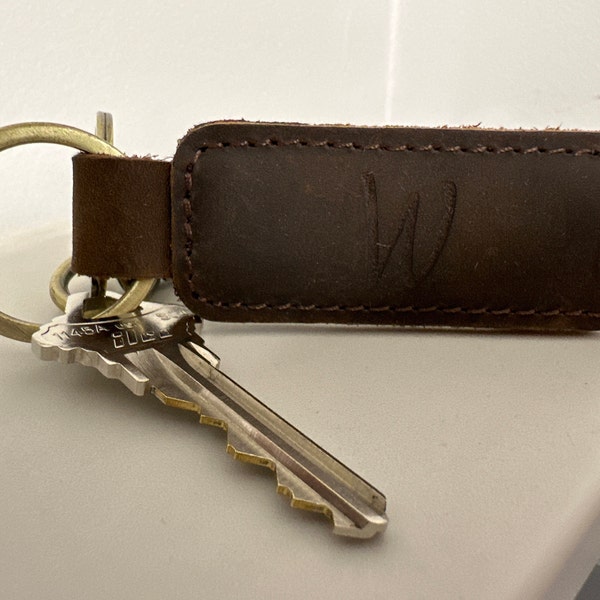 Personalized Leather Keychain Customized Genuine Leather Keychain Key ...