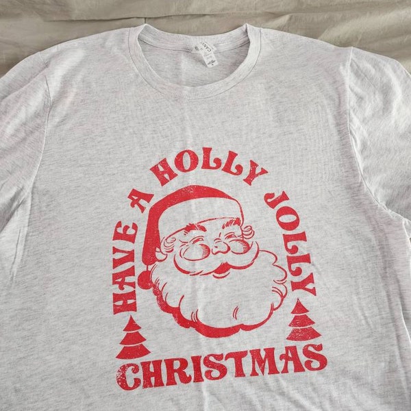 Retro Santa Tee, Santa Tee, Vintage Graphic Tee, Merry Christmas Shirt ...
