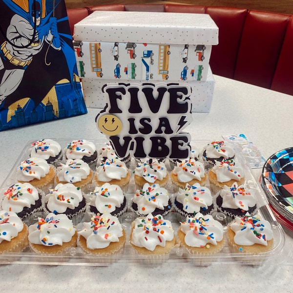 Five is a Vibe Birthday Party Decorations, 5 is a Vibe Cake Topper ...