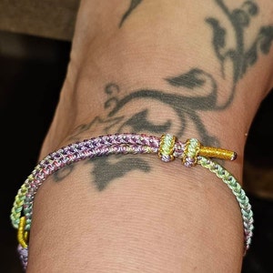 Woven Buddhist Lucky Rope Bracelet for Men or Women Tibetan Knots ...