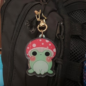 Frog Keychain Cute Frog Keychain Acrylic Keychain Double - Etsy