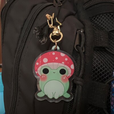 Frog Keychain Cute Frog Keychain Acrylic Keychain Double - Etsy